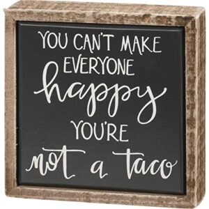 primitives by kathy not a taco box sign mini,black