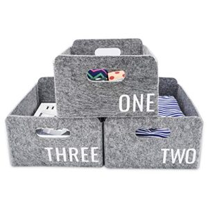 welaxy storage baskets with inspired slogan felt collapsible storage baskets foldable storage cube shelf boxes drawers organizer bin for kids toys books clothes socks tools organise (one,two,three)