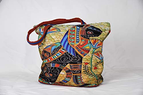 Cat-On-The-Bag Sahara Sands Egyptian Cat Themed Over The Shoulder Sturdy Canvas Purse for Women 1 Main Pocket and 1 Zippered Inside Pocket for Everyday Use