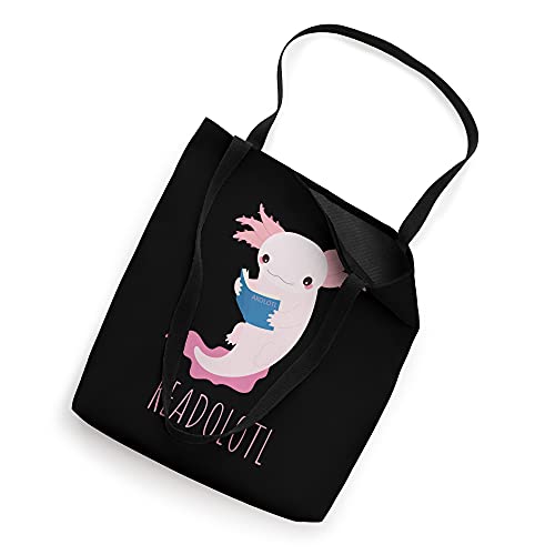 AXOLOTL reading a book | READOLOTL Book Worm Axolotl Tote Bag