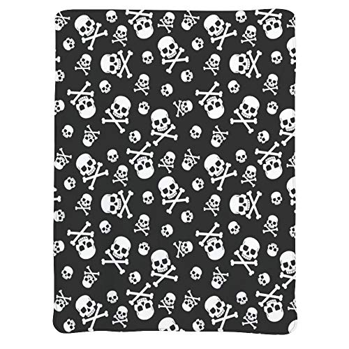 JASMODER Skull and Crossbones Blankets & Throws Soft Microfiber Cozy Warm Throw Blanket for Couch Bedroom Living Room