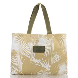 aloha collection splash-proof reversible day palms holo holo tote in sand