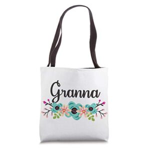 granna gifts from grandkids floral personalized name gift tote bag