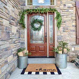 NANTA Navy Blue and White Striped Rug 27.5 x 43 Inches Cotton Machine Washable Indoor Outdoor Stripe Rug for Farmhouse Layered Door Mat