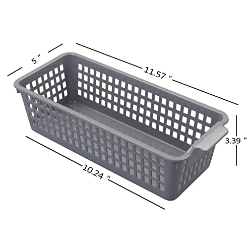 Leendines Small Plastic Storage Baskets, 6 Packs Small Office Baskets