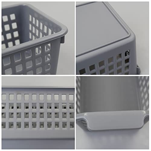 Leendines Small Plastic Storage Baskets, 6 Packs Small Office Baskets