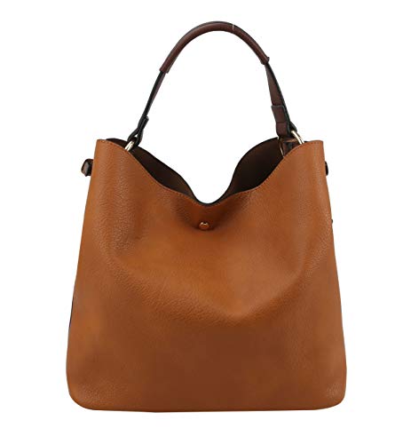 Handbag Republic Crossbody Hobo for Women Vegan Faux Leather Top Handle Korean Style with Extra Pouch and Strap (White)