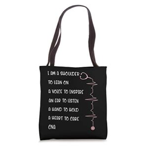 cna nurse week heart care certified nursing assistant grad tote bag