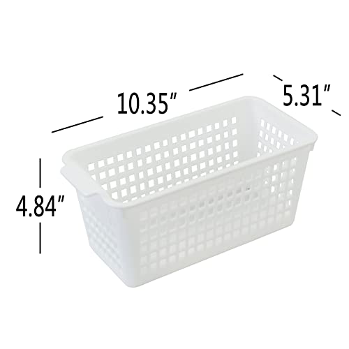 Kiddream Small Storage Baskets, Plastic Organizer Basket Bins Set of 6, White