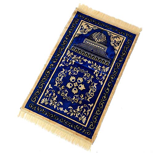 XINNI Muslim Prayer Rug Islamic Praying Rug Mat Carpet Thick Soft Fabric Blue