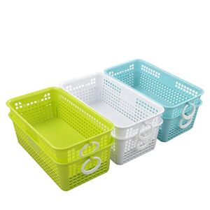 EudokkyNA Mini Plastic Storage Basket, Office Desktop Basket Set of 6, F