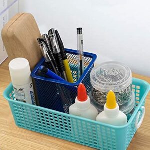 EudokkyNA Mini Plastic Storage Basket, Office Desktop Basket Set of 6, F