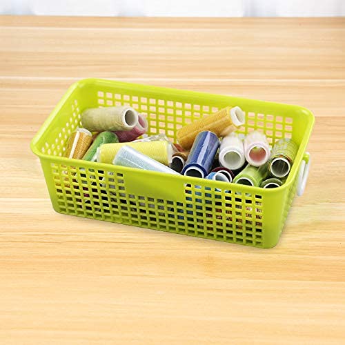 EudokkyNA Mini Plastic Storage Basket, Office Desktop Basket Set of 6, F