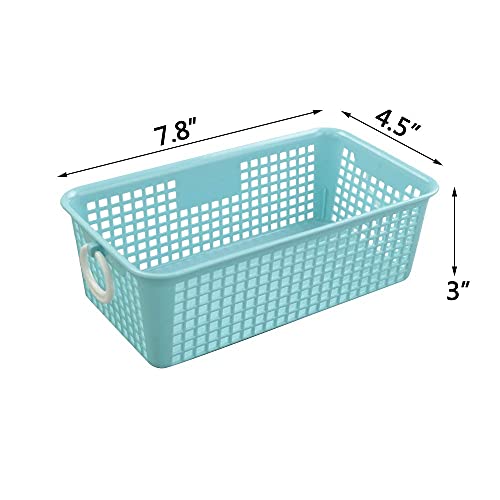 EudokkyNA Mini Plastic Storage Basket, Office Desktop Basket Set of 6, F