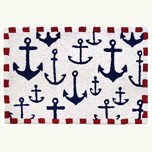 Jellybean Modern Indoor / Outdoor Mat Home Comfort Rugs 20" X 30" Rectangle Anchors Aweigh