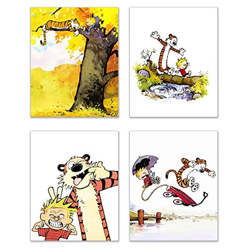 Calvin and Hobbes Photo Prints - Set of 4 (8 inches x 10 inches) Wall Art Decor