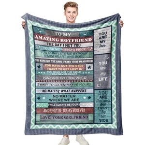 ivivis gifts for boyfriend to my boyfriend blanket from girlfriend, boyfriend gifts for christmas, romantic anniversary valentines birthday gifts for boyfriend him, fleece throw blankets 60″x50″