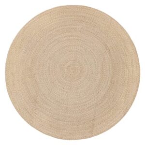 WOVEN ST. Performance Braided Round Area Rug | Carpets Suitable for Living Room, Bedroom, Dining Room, Home Décor | Luxurious Handcrafted Traditional Rugs | PET-Yarn | 8’ Round | Modern Rugs