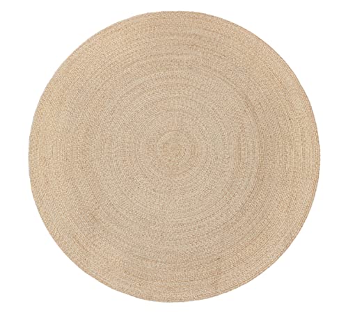 WOVEN ST. Performance Braided Round Area Rug | Carpets Suitable for Living Room, Bedroom, Dining Room, Home Décor | Luxurious Handcrafted Traditional Rugs | PET-Yarn | 8’ Round | Modern Rugs