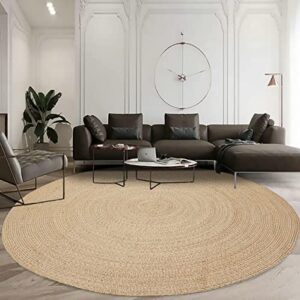 WOVEN ST. Performance Braided Round Area Rug | Carpets Suitable for Living Room, Bedroom, Dining Room, Home Décor | Luxurious Handcrafted Traditional Rugs | PET-Yarn | 8’ Round | Modern Rugs