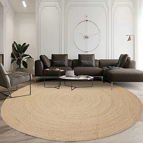 WOVEN ST. Performance Braided Round Area Rug | Carpets Suitable for Living Room, Bedroom, Dining Room, Home Décor | Luxurious Handcrafted Traditional Rugs | PET-Yarn | 8’ Round | Modern Rugs