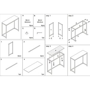 AZL1 Life Concept Console Table, Sofa Table for Living Room，Hallway，Entryway, Entrance Hall, Corridor - Wood Look Metal Frame