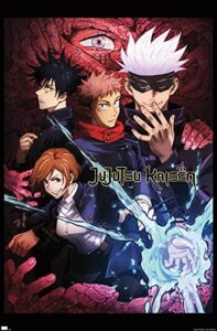 trends international jujutsu kaisen-one sheet english wall poster, 22.375″ x 34″, unframed version