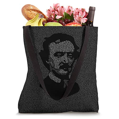 Edgar Allan Poe The Raven Typography Portrait Book Pattern Tote Bag