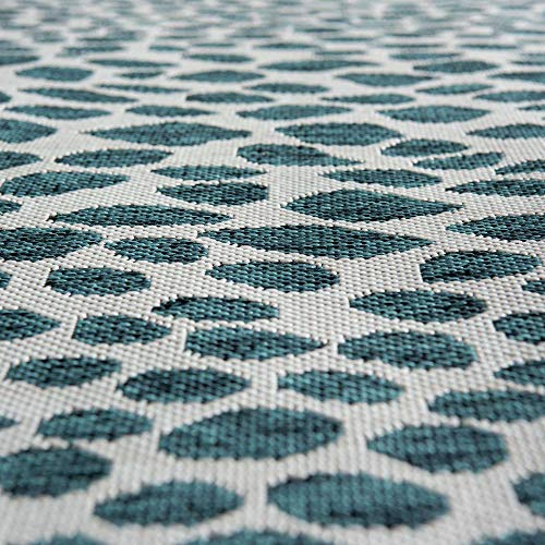 Unique Loom Jill Zarin Outdoor Collection Animal Print Area Rug (4' 0 x 4' 0 Round, Teal)