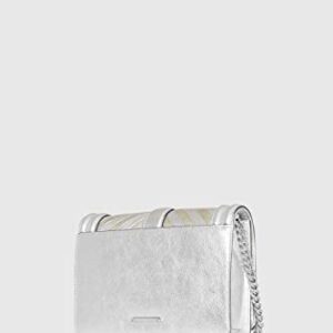 Rebecca Minkoff Chevron Quilted Small Love Crossbody, Silver/Gold