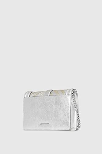 Rebecca Minkoff Chevron Quilted Small Love Crossbody, Silver/Gold