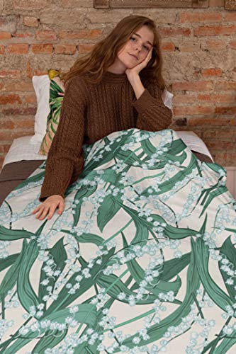 Lily of The Valley Soft Throw Blanket All Season Microplush Warm Blankets Lightweight Tufted Fuzzy Flannel Fleece Throws Blanket for Bed Sofa Couch 60"x50"