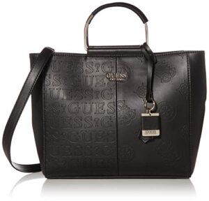 guess satchel, top handle, black