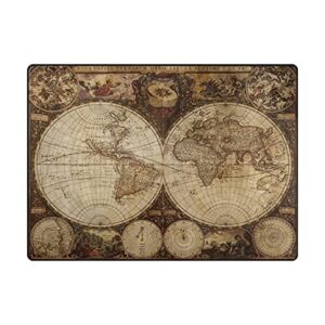 alaza artwork world map watercolor non slip area rug 5′ x 7′ for living dinning room bedroom kitchen hallway office modern home decorative