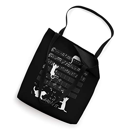 Cute Cat Kitty Playing Music Note Musician Clef Tote Bag