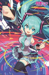 trends international hatsune miku-fist wall poster, 22.375″ x 34″, premium unframed version