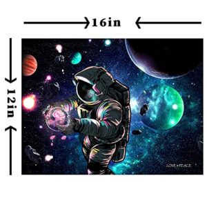 Sosolong Planet Astronaut Canvas Wall Art,outer Space Wall Decor For Boys Bedroom Livingroom (PLANET ASTRONAUT, 16in*12in)