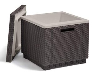 keter beer and wine cooler table perfect for your patio, picnic, and beach accessories, brown