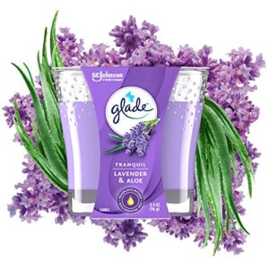 glade candle jar, air freshener, tranquil lavender & aloe, 3.4 oz