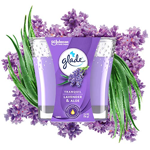 Glade Candle Jar, Air Freshener, Tranquil Lavender & Aloe, 3.4 Oz