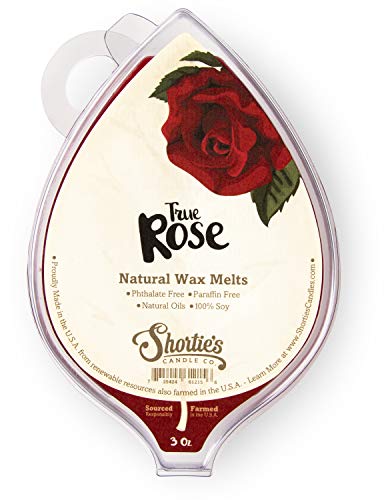 Shortie's Candle Company True Rose Soy Wax Melts - Natural - Made with 100% Soy and Essential Fragrance Oils - Phthalate & Paraffin Free, Vegan, Non-Toxic