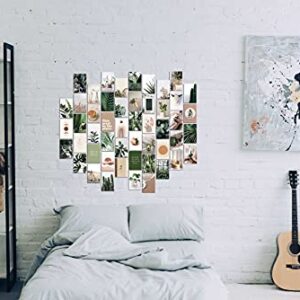 KOLL DECOR Green Picture Collage Kit for wall Aesthetic - 50 Set 4''x6'' Prints Boho Collage Kit Plant Room Decoration Green Wall Collage Kit for Teen Girls