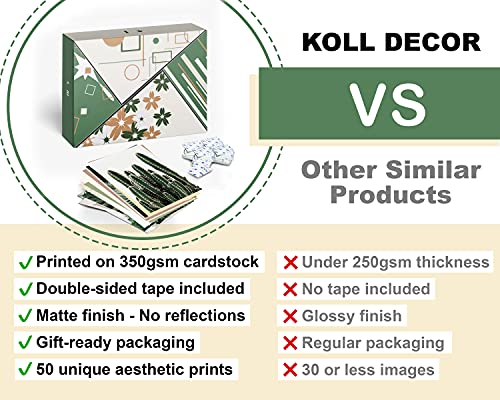 KOLL DECOR Green Picture Collage Kit for wall Aesthetic - 50 Set 4''x6'' Prints Boho Collage Kit Plant Room Decoration Green Wall Collage Kit for Teen Girls