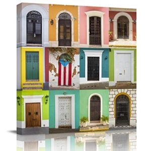 Canvas Wall Art - Old San Juan Puerto Rico - Modern Wall Decor Gallery Canvas Wraps Giclee Print Stretched and Framed Ready to Hang - 16" x 16"