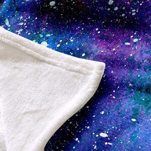 Blue Galaxy Throw Blanket for Couch Galaxy Space Blanket All Season Ultra Soft Lightweight Warm Flannel Plush Throw Fuzzy Blanket for Sofa Chair Travel (Blue,Throw(50"x60"))