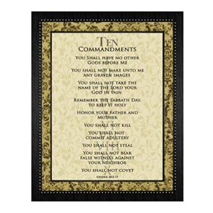 “the ten commandments”-exodus 20:3-17-bible verse wall art-11 x 14″ scripture wall sign-ready to frame. religious typographic poster print for home-office-church décor. perfect christian gift!