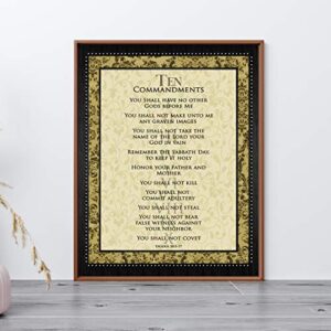 "The Ten Commandments"-Exodus 20:3-17-Bible Verse Wall Art-11 x 14" Scripture Wall Sign-Ready to Frame. Religious Typographic Poster Print for Home-Office-Church Décor. Perfect Christian Gift!