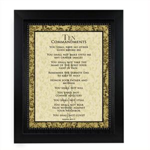 "The Ten Commandments"-Exodus 20:3-17-Bible Verse Wall Art-11 x 14" Scripture Wall Sign-Ready to Frame. Religious Typographic Poster Print for Home-Office-Church Décor. Perfect Christian Gift!