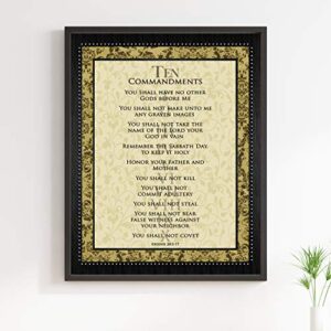 "The Ten Commandments"-Exodus 20:3-17-Bible Verse Wall Art-11 x 14" Scripture Wall Sign-Ready to Frame. Religious Typographic Poster Print for Home-Office-Church Décor. Perfect Christian Gift!