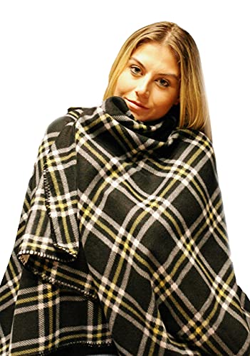 12 Pack of Bulk Soft Fleece Blankets 50 X 60, Light Weight, Cozy Warm Throw Blanket Sofa Travel Outdoor, Wholesale (50 X 60, 12 Pack Black Plaid)